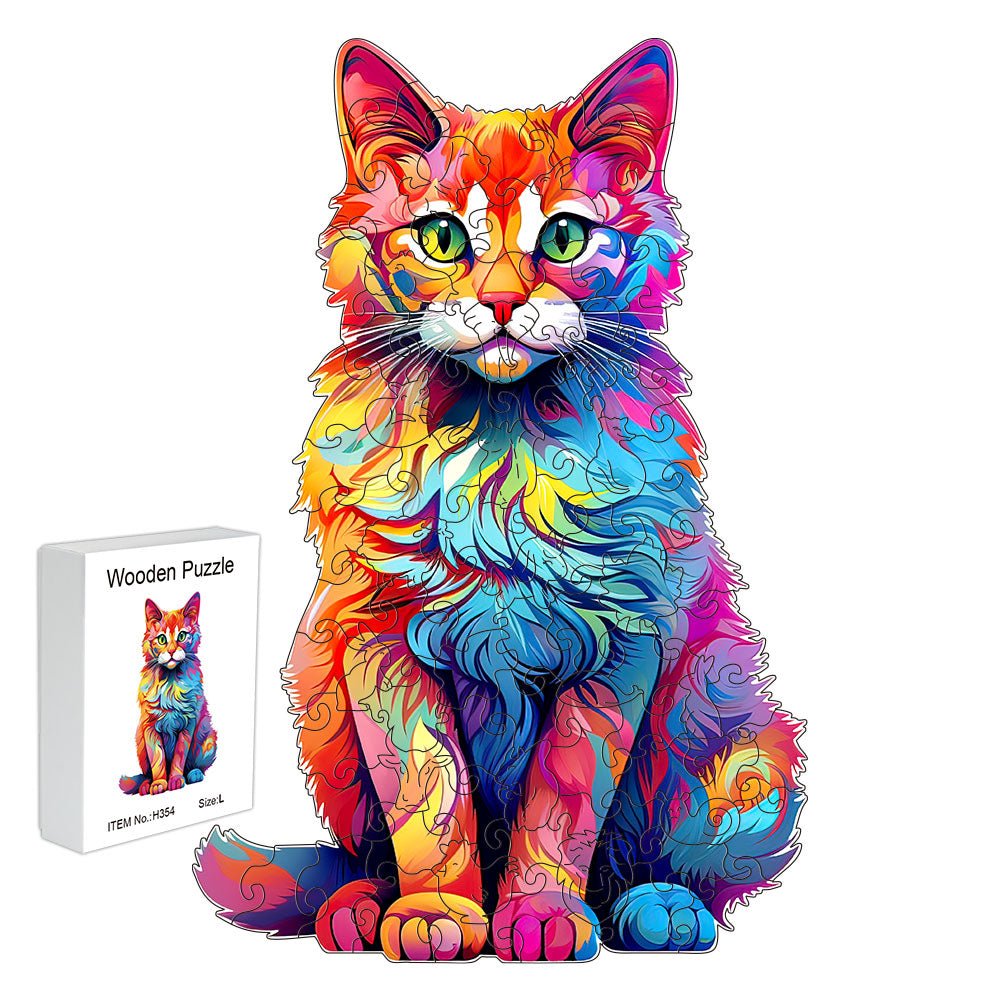 Furry Cat - Wooden Jigsaw Puzzle – Wooden Puzzle