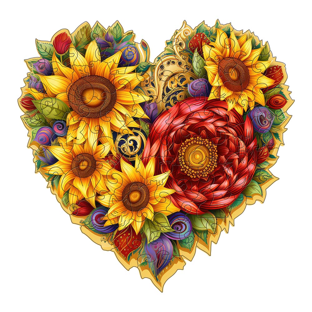 Sunflower Love's Bloom - Wooden Jigsaw Puzzle – Wooden Puzzle