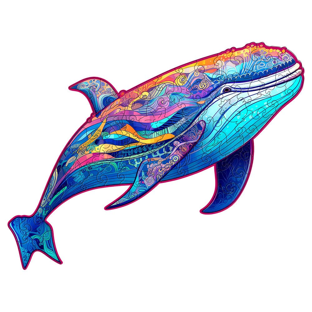Whale's Graceful Dive - Wooden Jigsaw Puzzle – Wooden Puzzle